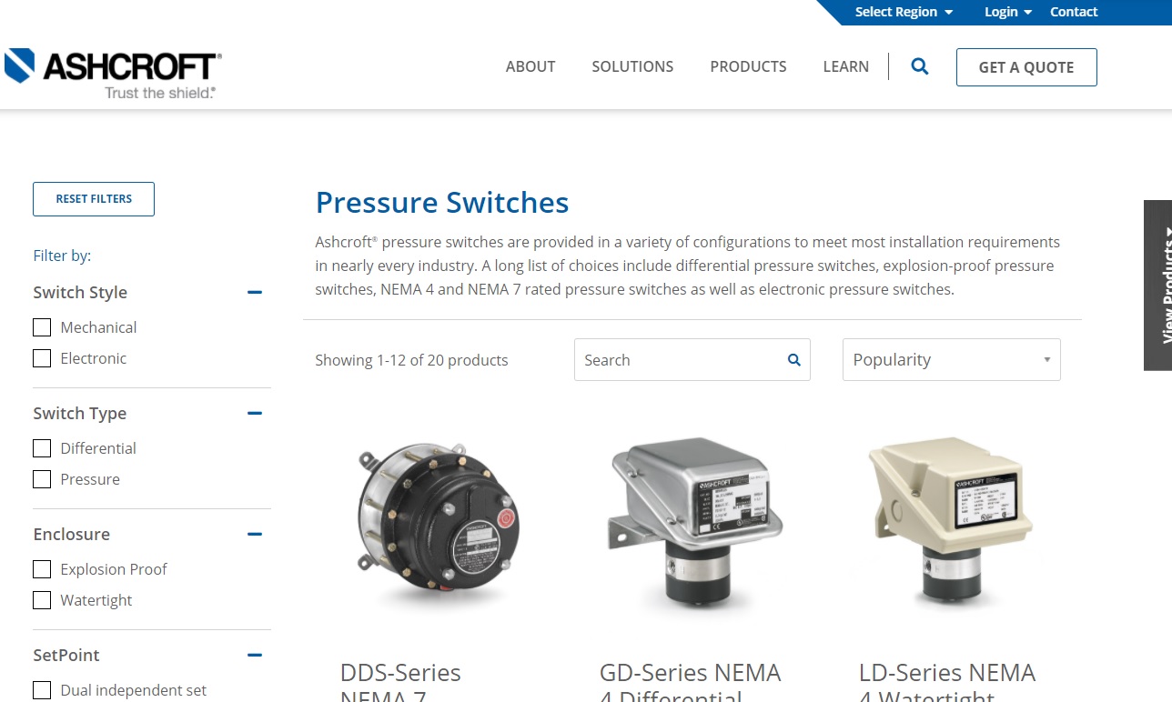 Ashcroft® Inc. | Pressure Switch Manufacturers